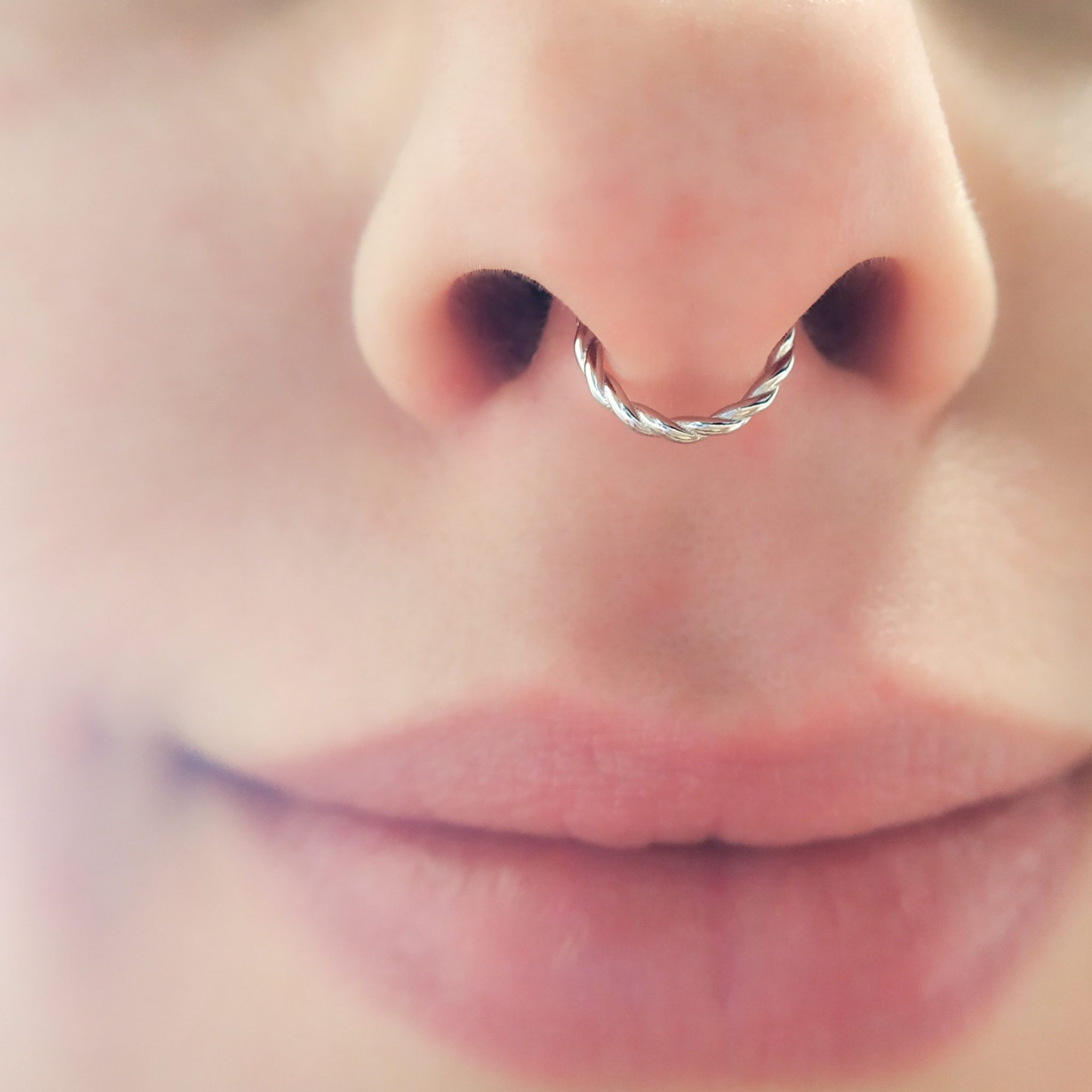 Triangle Diamond Septum Ring - Moonli Designs